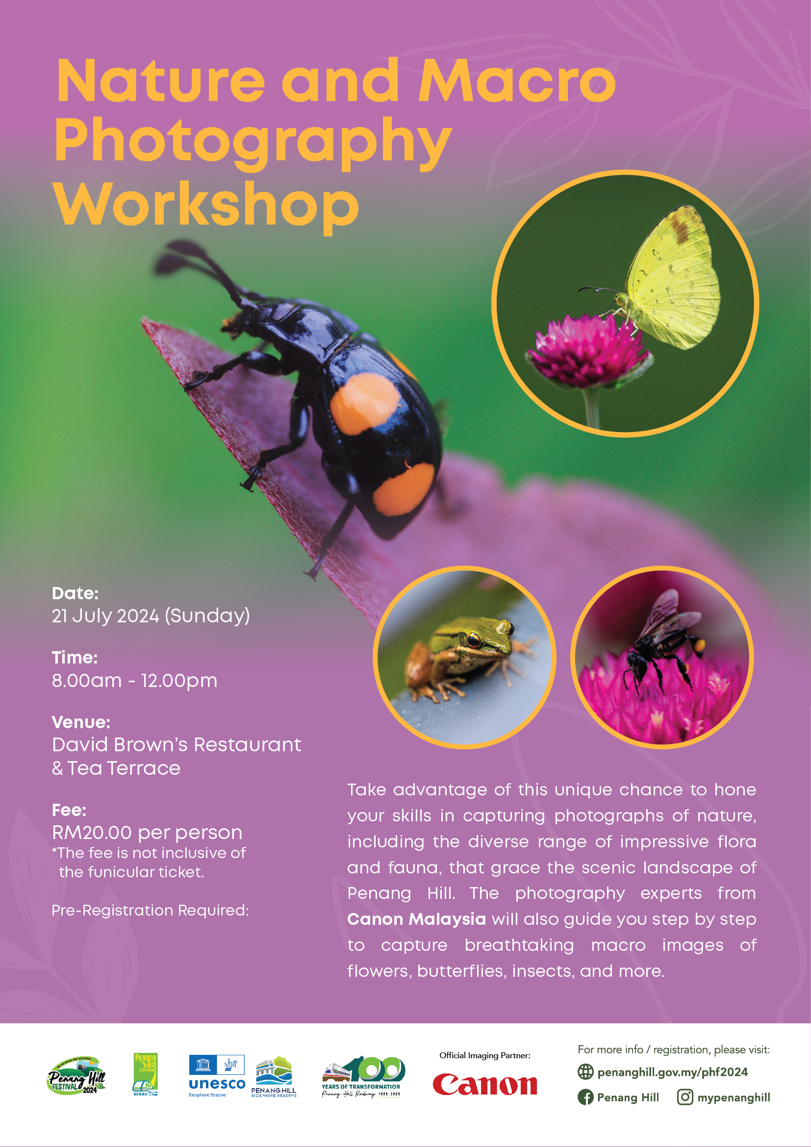 Nature and Macro Photography Workshop – Penang Hill Festival